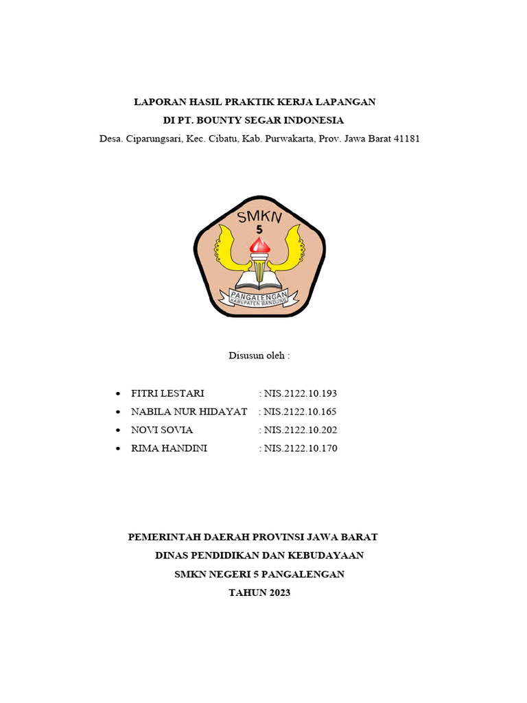 Laporan PKL di PT Bounty Segar Indonesia | PDF