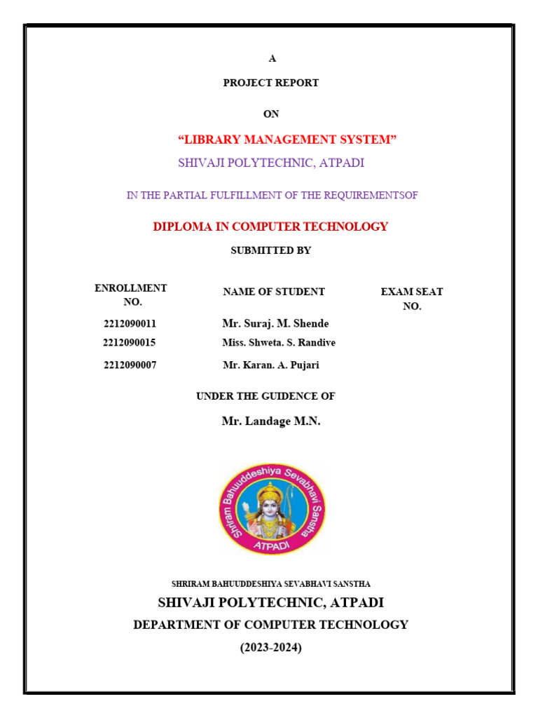 Surjya GAD Micro Project | PDF | Libraries | Databases