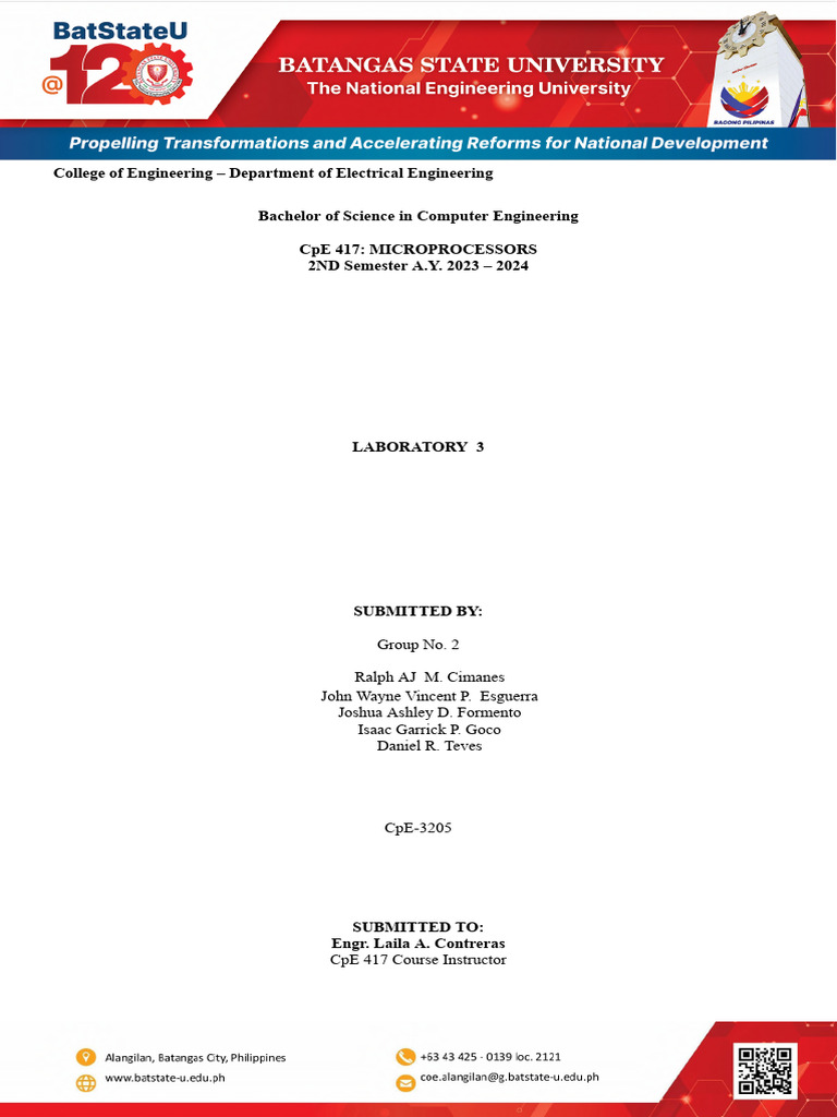 Group 3 - Laboratory 3.docx (1) - Compressed | PDF | Arduino | Light Emitting Diode