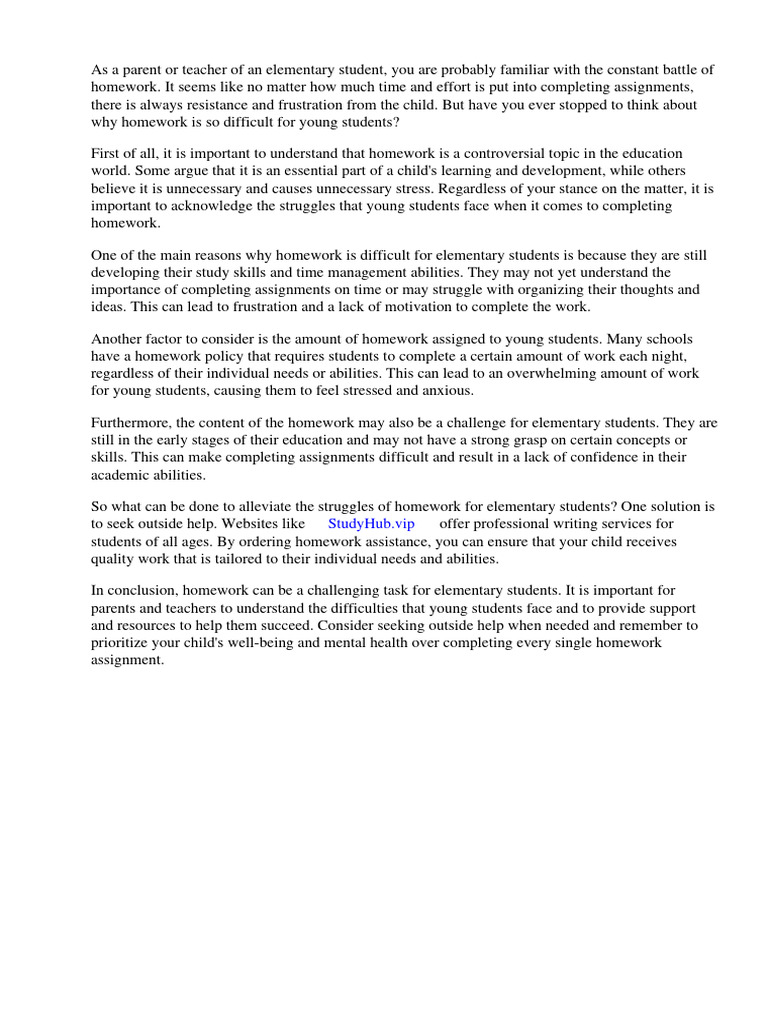 Homework Policy For Elementary Students | PDF | Teachers | Homework