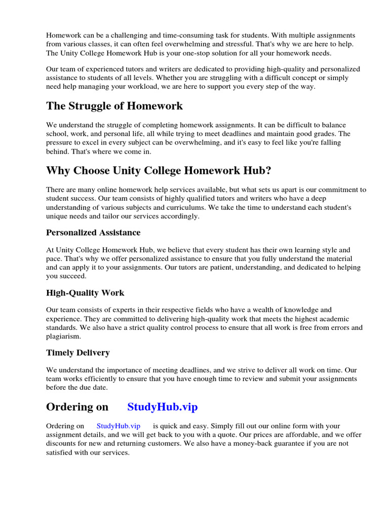 Unity College Homework Hub | PDF | Http Cookie | Homework