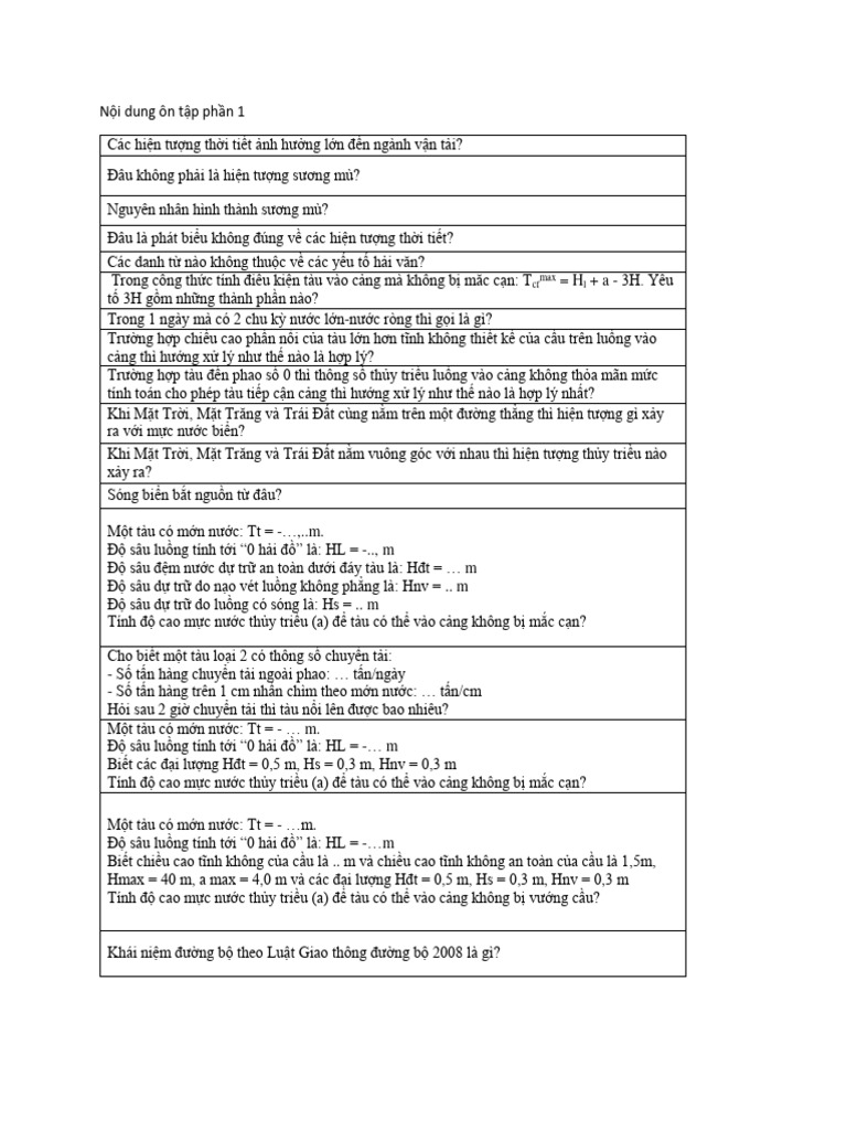 Cau Hoi Ontap 1 | PDF