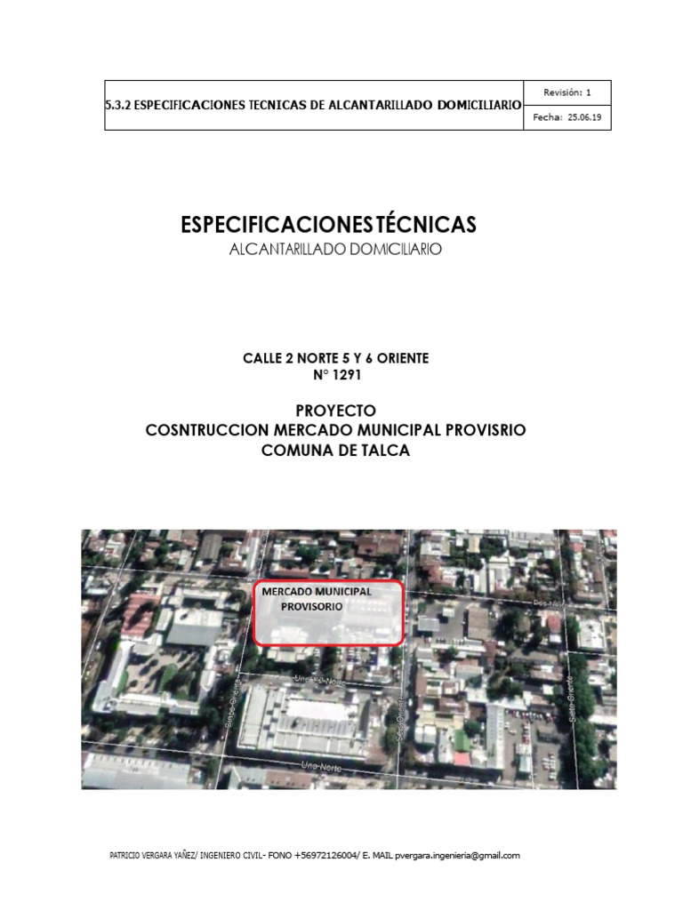 Eett - Alc. Mercado Municipal de Talca. 25.06.2019 | PDF | Contratista general | Alcantarillado