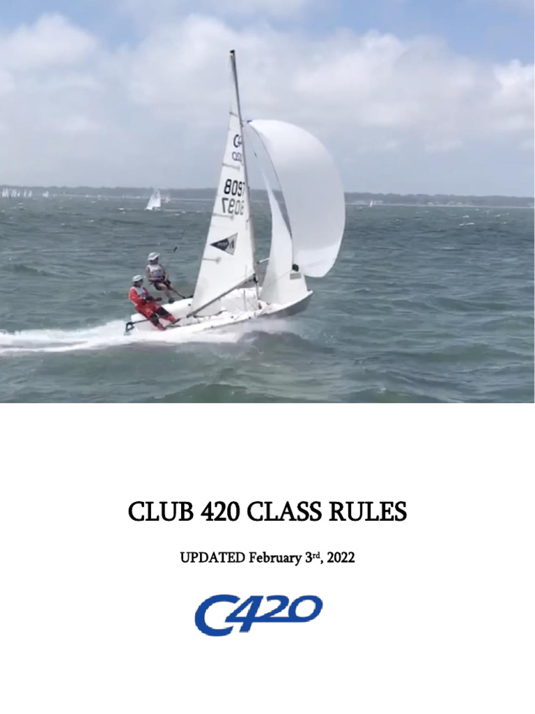 Club 420 Class Rules Overview | PDF | Sail | Sailing Ships