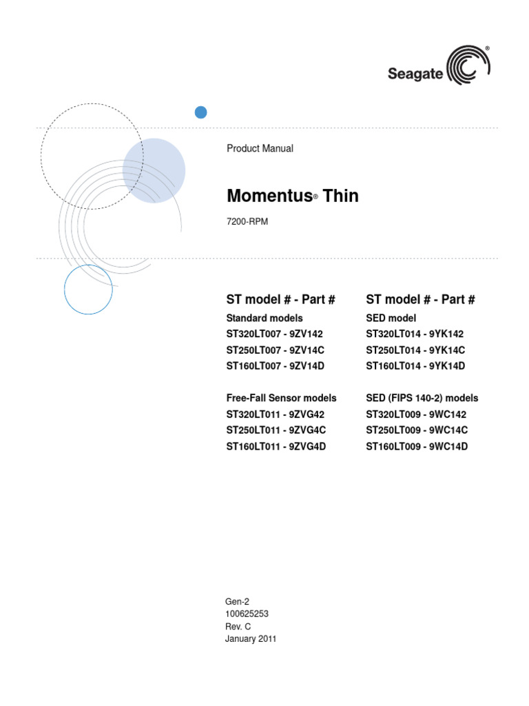 Seagate Momentus Thin Drive Manual | PDF | Computer Architecture | Computer Data