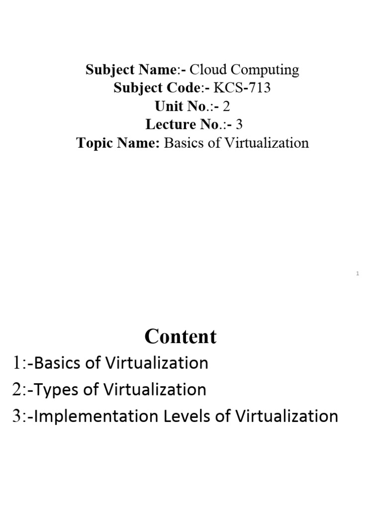 Unit 2 Lec 3 Cloud Computing | Download Free PDF | Virtualization ... Unit 2 Lec 3 Cloud Computing | Download Free PDF | Virtualization ...