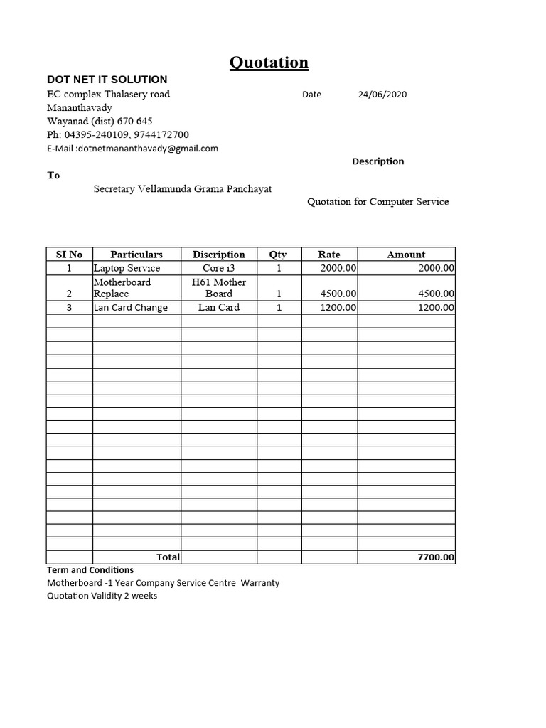 Quotation | PDF | Printer (Computing) | Microcomputers