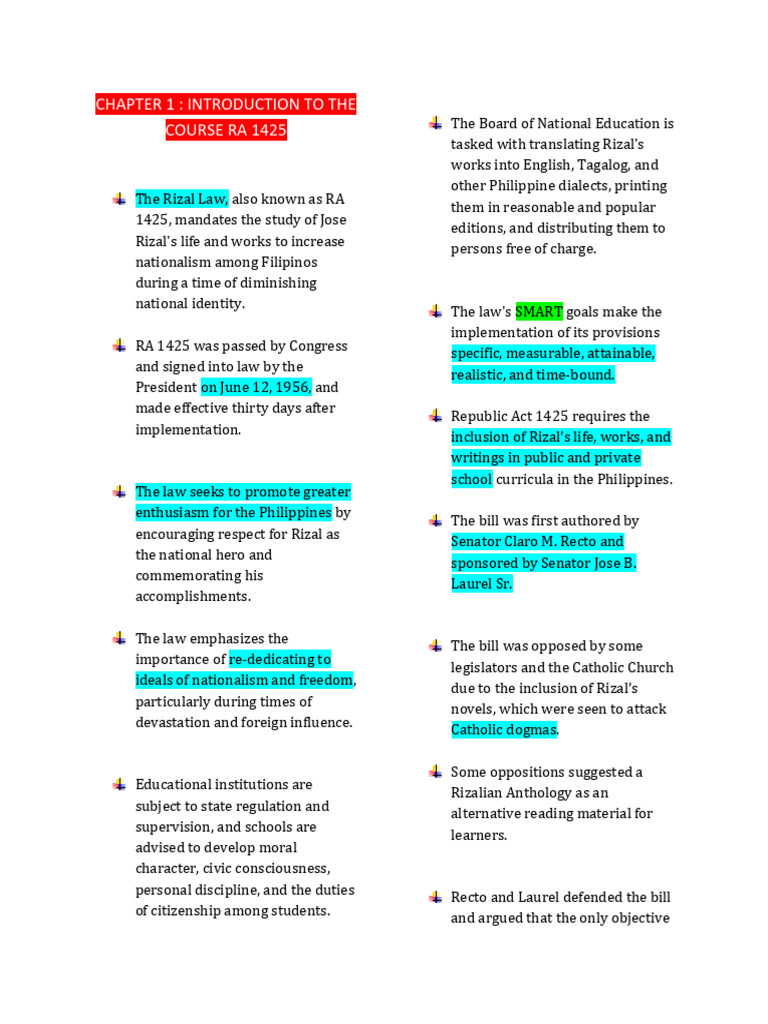 Lifes and Work of Rizal Chap 1 5 Coverage Summary | PDF | Philippines