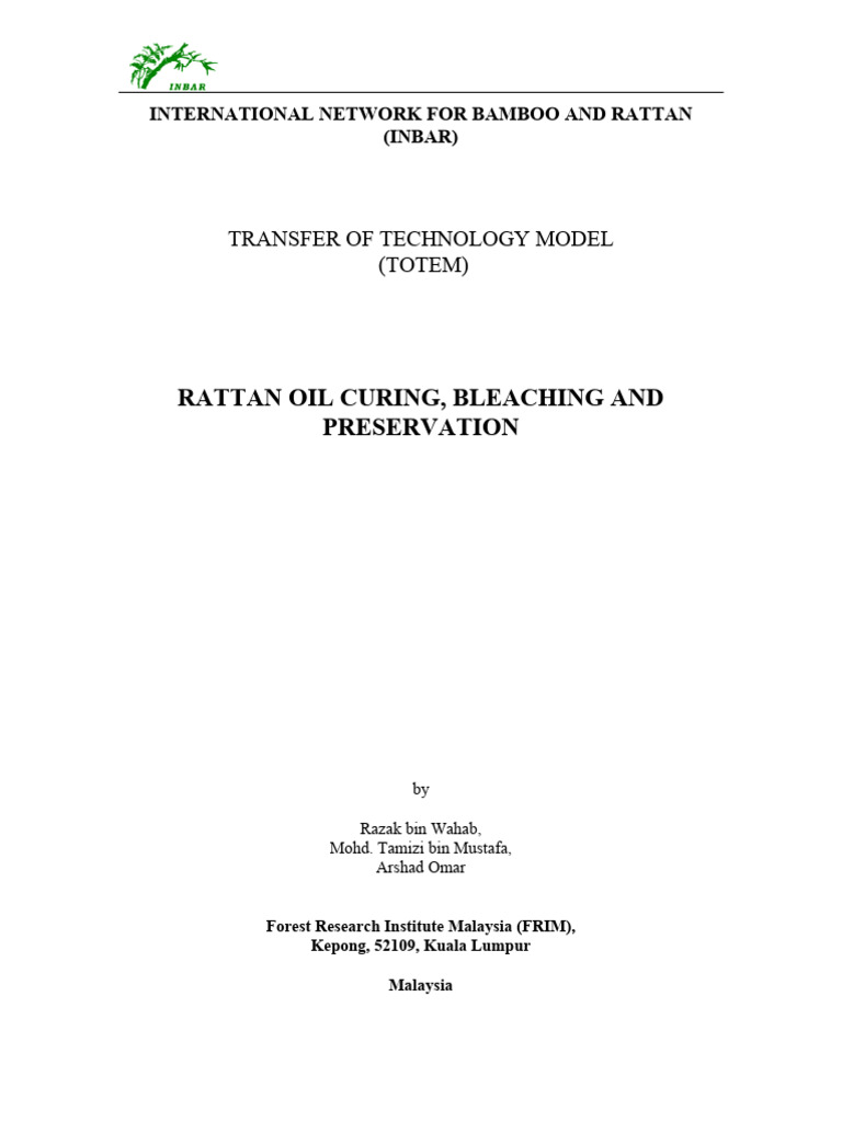 Rattan Oil Curing | PDF | Water