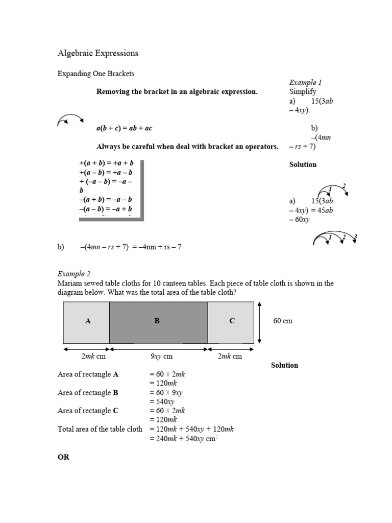 Algebraic Expressions II - 2 | PDF | Mathematics | Algebra