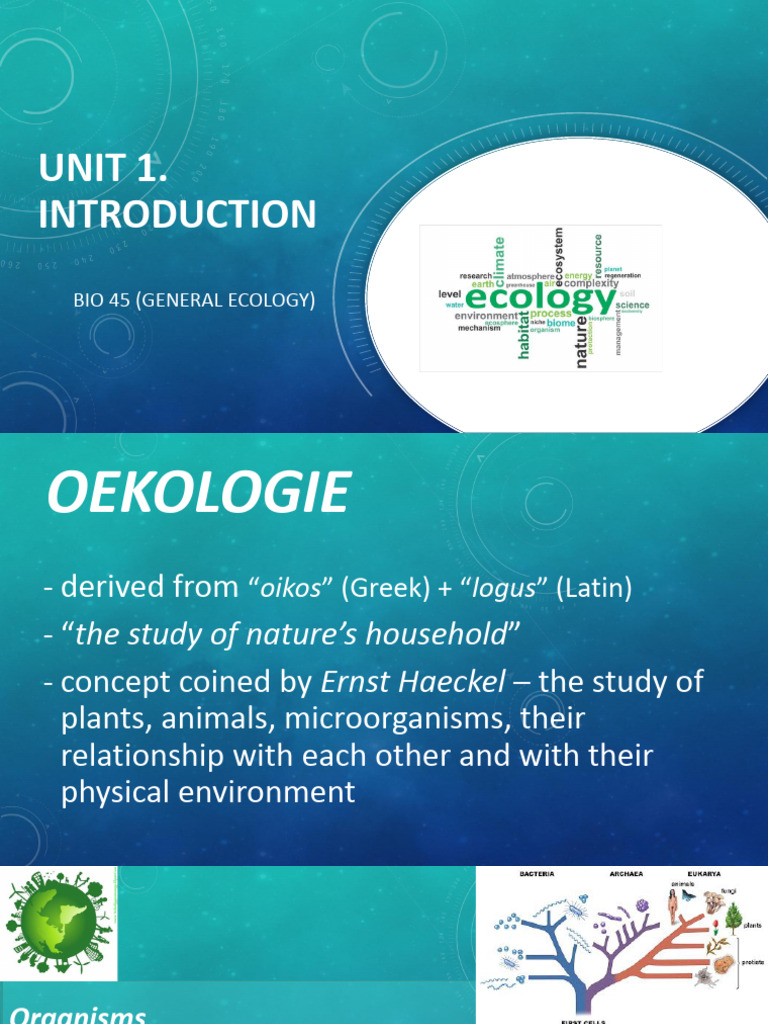 Ecology Introduction | PDF | Ecology | Natural Environment