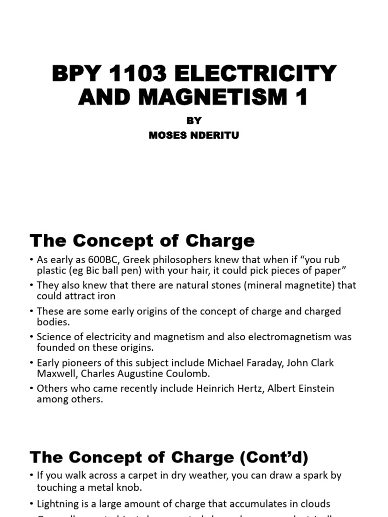 Bpy 1103 Electricity and Magnetism 1 | PDF | Capacitor | Capacitance