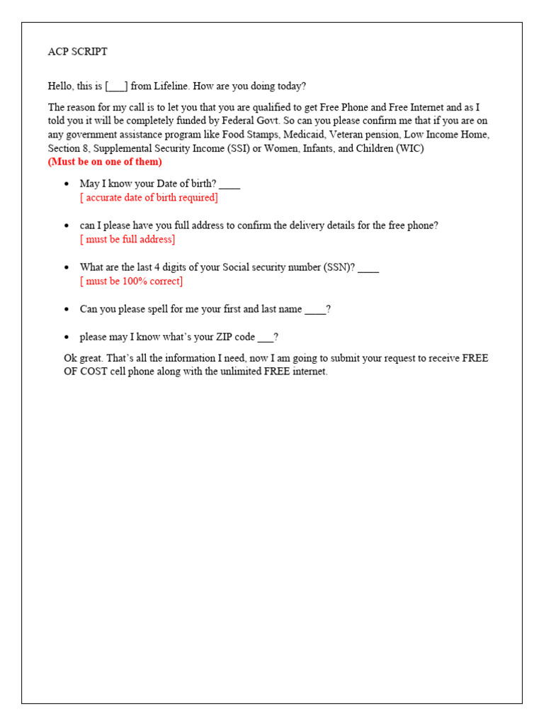 Acp Script | PDF | Wic | Economy Of The United States