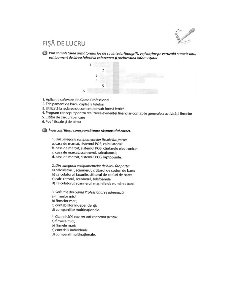 Fisa de lucru echipamente | PDF