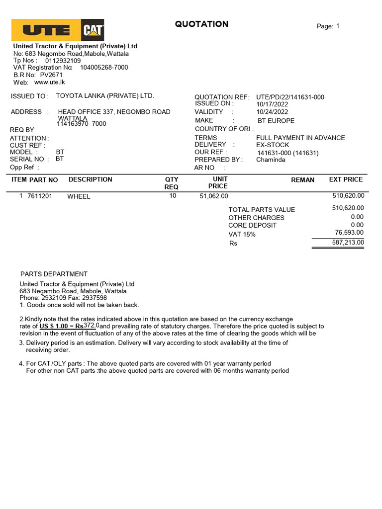 Quotation | PDF | Business | Private Sector