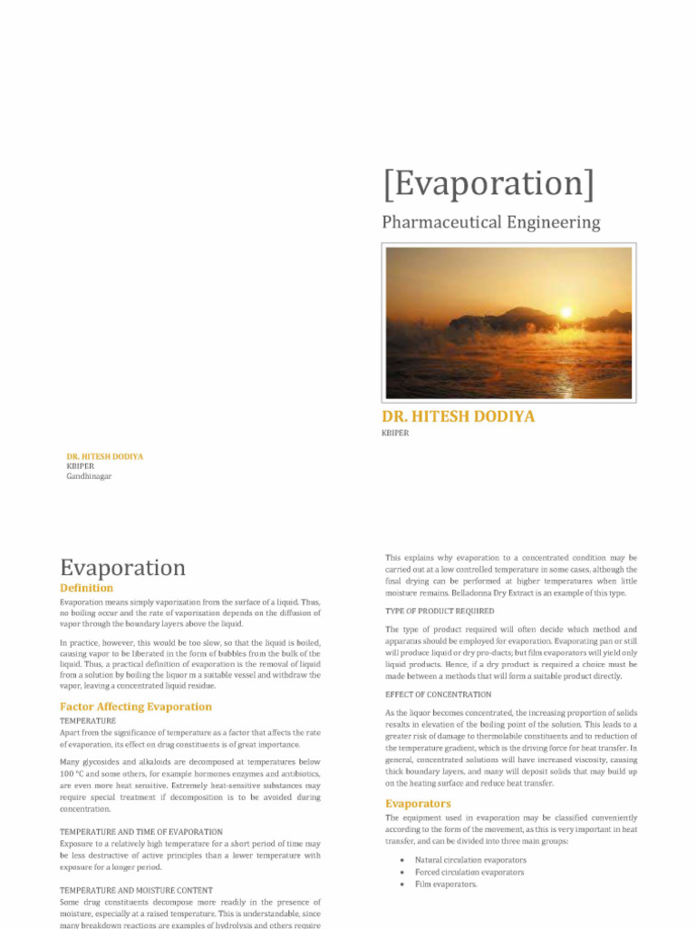 Evaporation | PDF