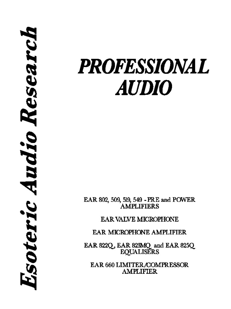 EAR 825Q & 660: Studio Audio Solutions | PDF | Equalization (Audio ...