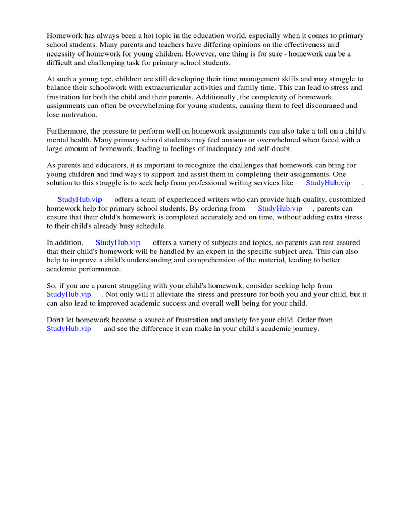 Homework Primary School | PDF | Homework | Schools