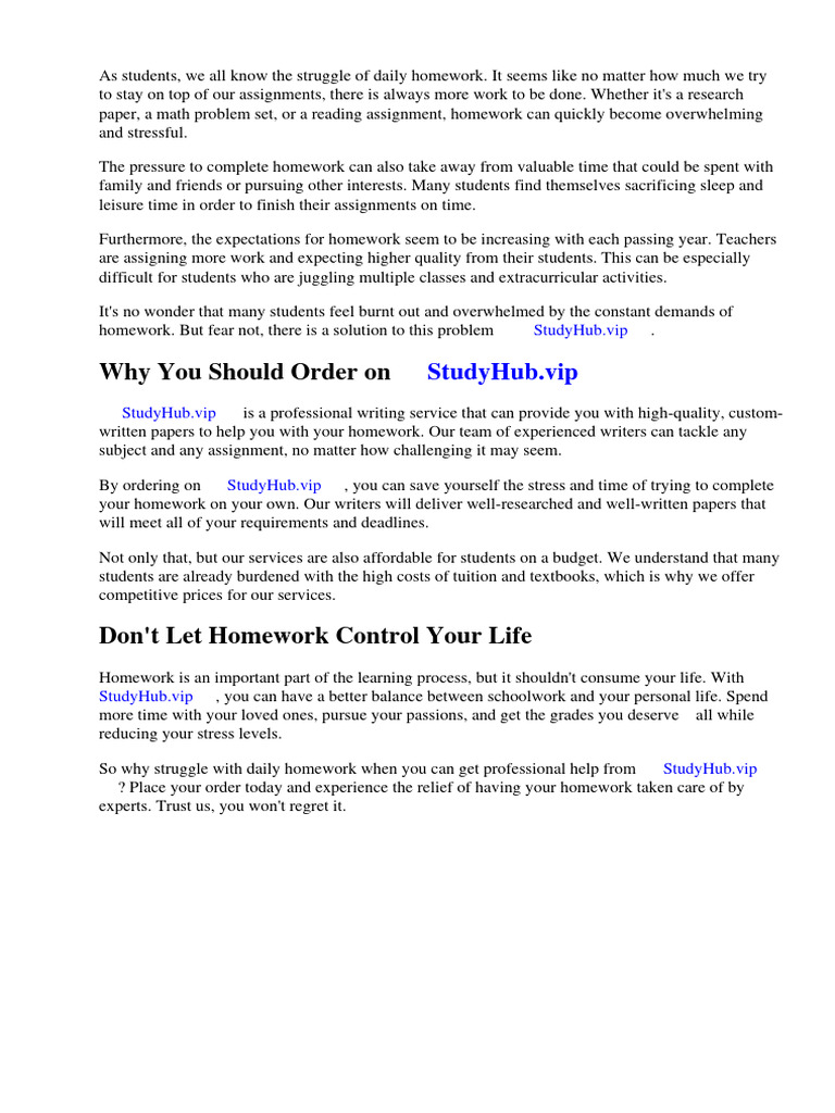 Daily Homework | PDF | Homework