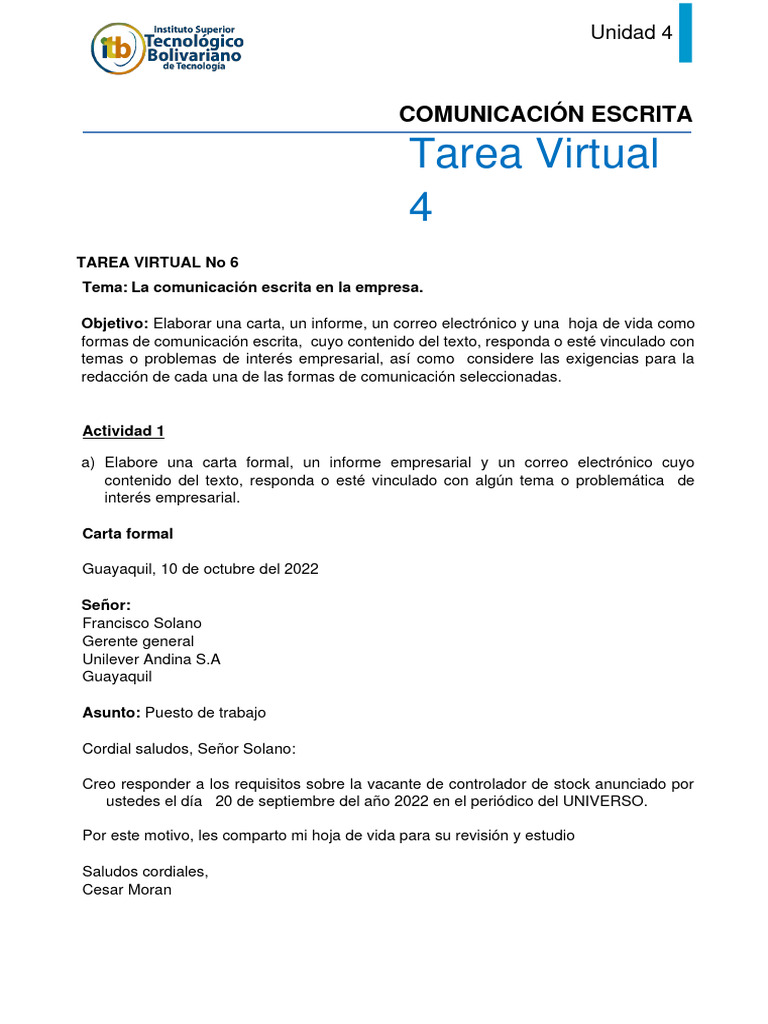 TAREA VIRTUAL 4.comunicacion PDF | PDF | Máquina elevadora | Business