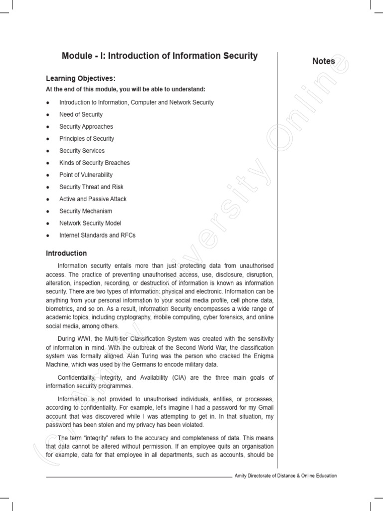 MODULE1-Cyber and Information Security F-W-Fresh | PDF | Information ...