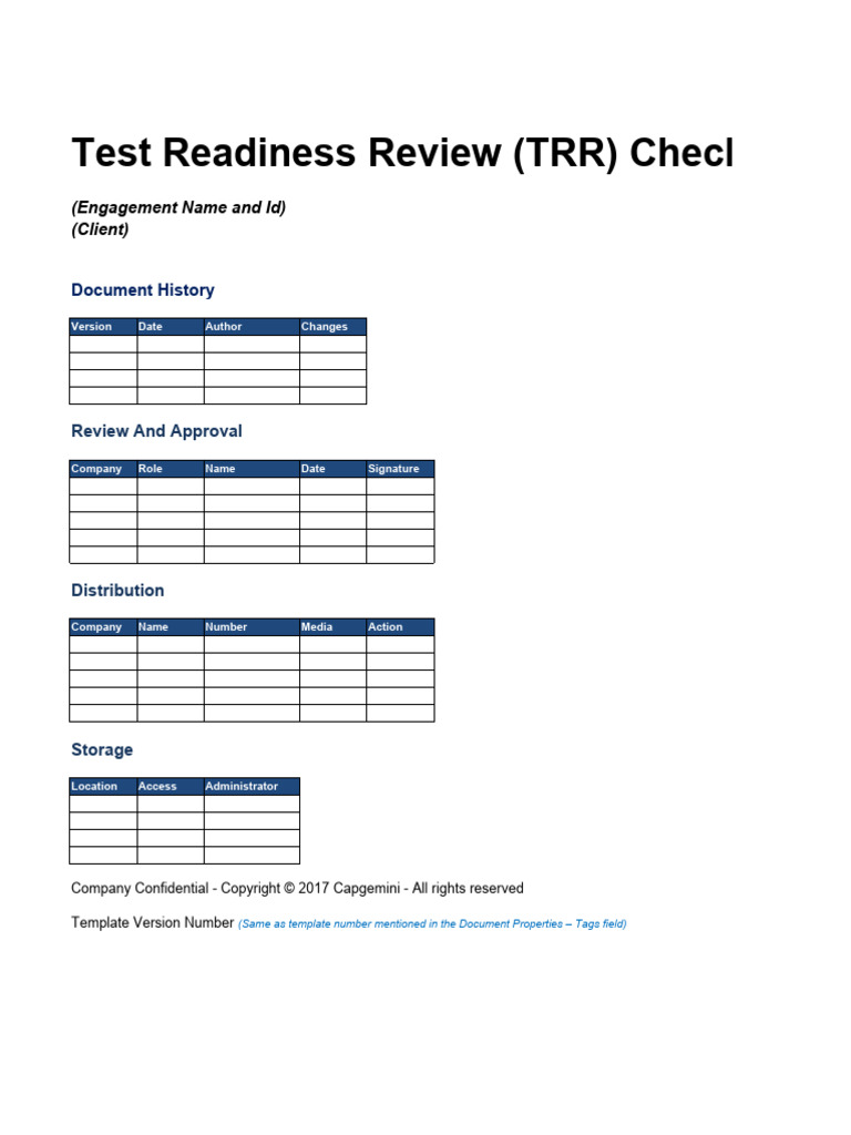 Checklist - For - Test Readiness Review (TRR) | Download Free PDF ...