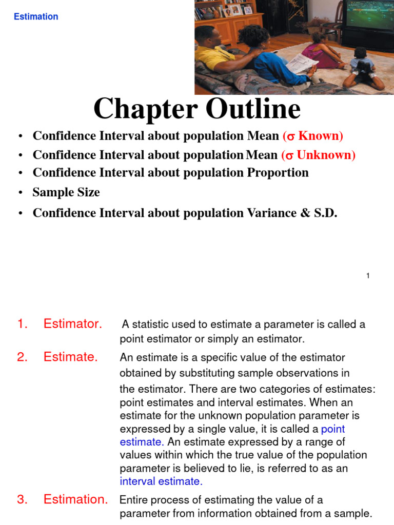 Confidence Interval Estimation Guide | PDF | Estimator | Confidence Interval