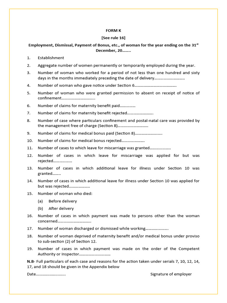 Form K Annual Returns | PDF