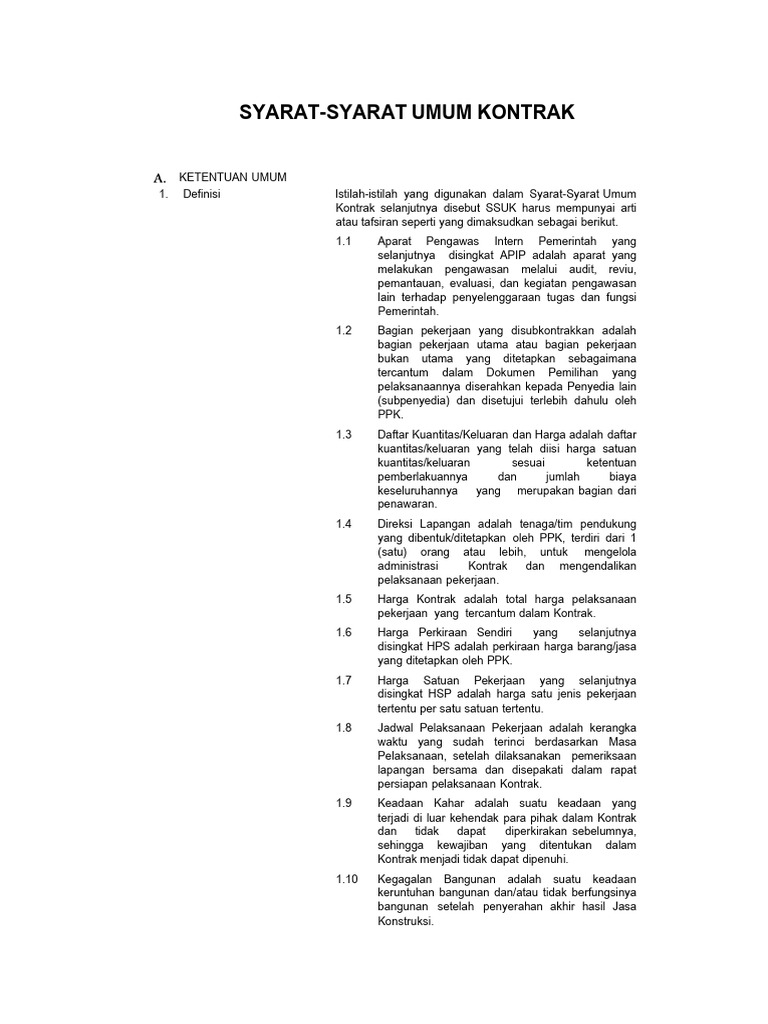Syarat Umum Kontrak Konstruksi Indonesia | PDF