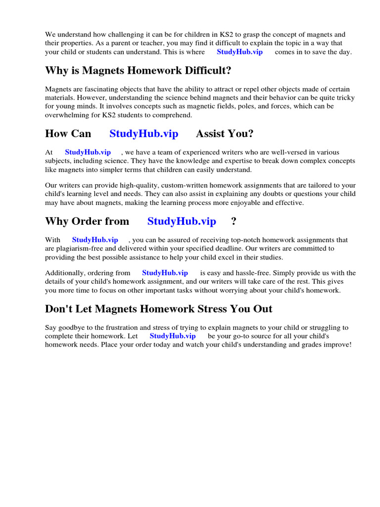 Magnets Homework Ks2 | Download Free PDF | Magnet | Magnetism