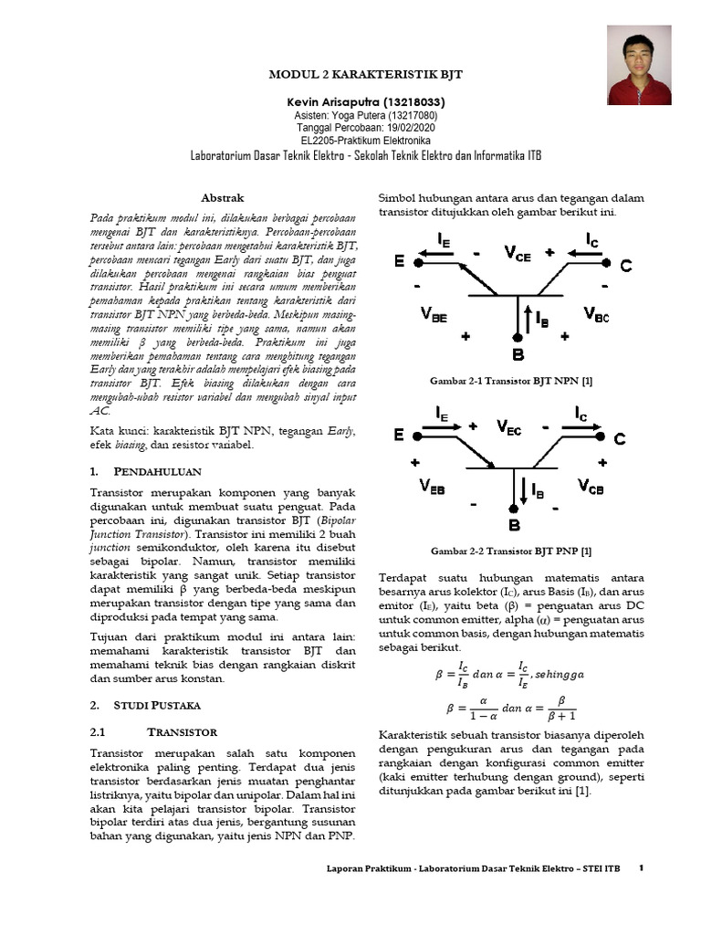 Karakteristik Transistor BJT NPN | PDF