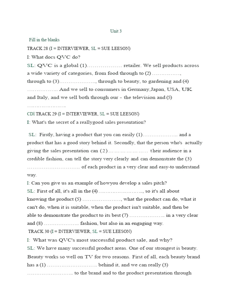 Unit 3 - Fill in The Blanks | PDF | Business | Human Communication