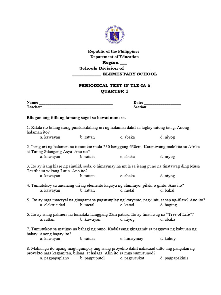 Tle - Ia 5 Qi PT 2023-2024 | PDF