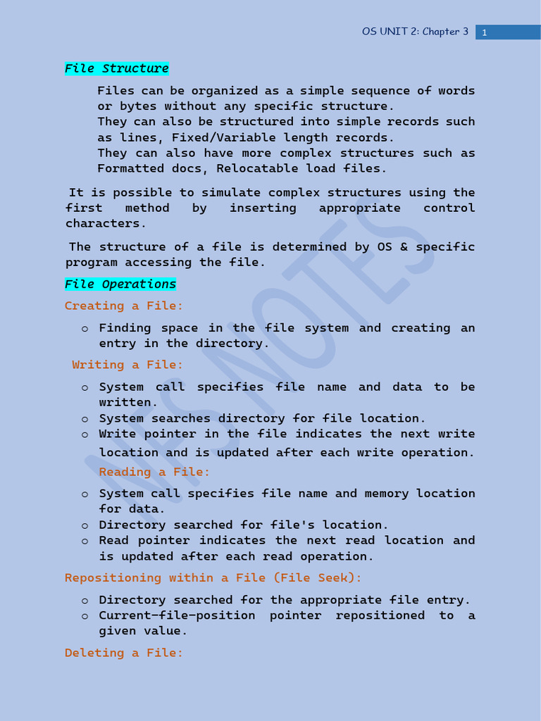 Unit-2 OS Ch-3 Complete | PDF | Computer File | File System