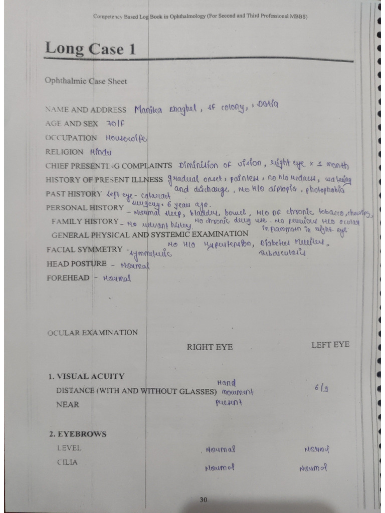 Ophthalmology Log Book | PDF