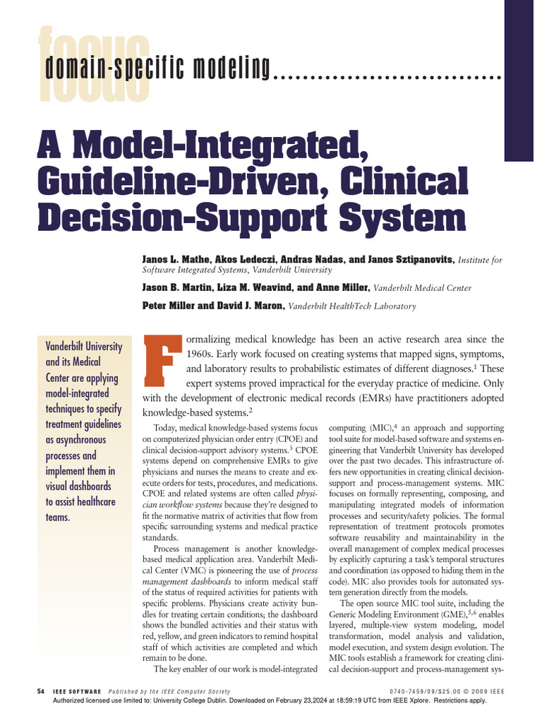 Model-Integrated Sepsis Decision Support | PDF | Simulation | Sepsis