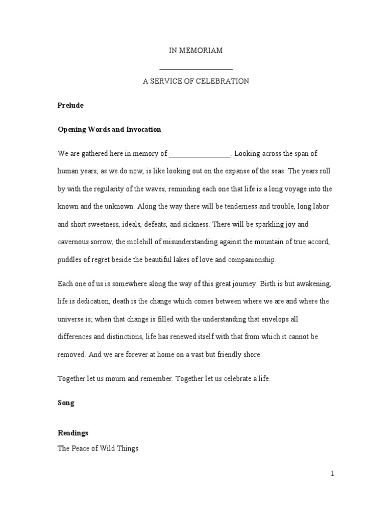 Memorial Service | PDF