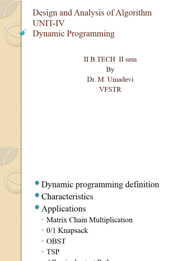 Dynamic Prog Updated | PDF | Dynamic Programming | Mathematical Optimization