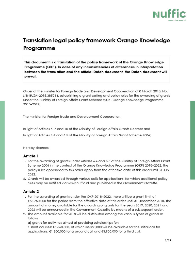 Translation Legal Policy Framework Orange Knowledge Programme | PDF ...