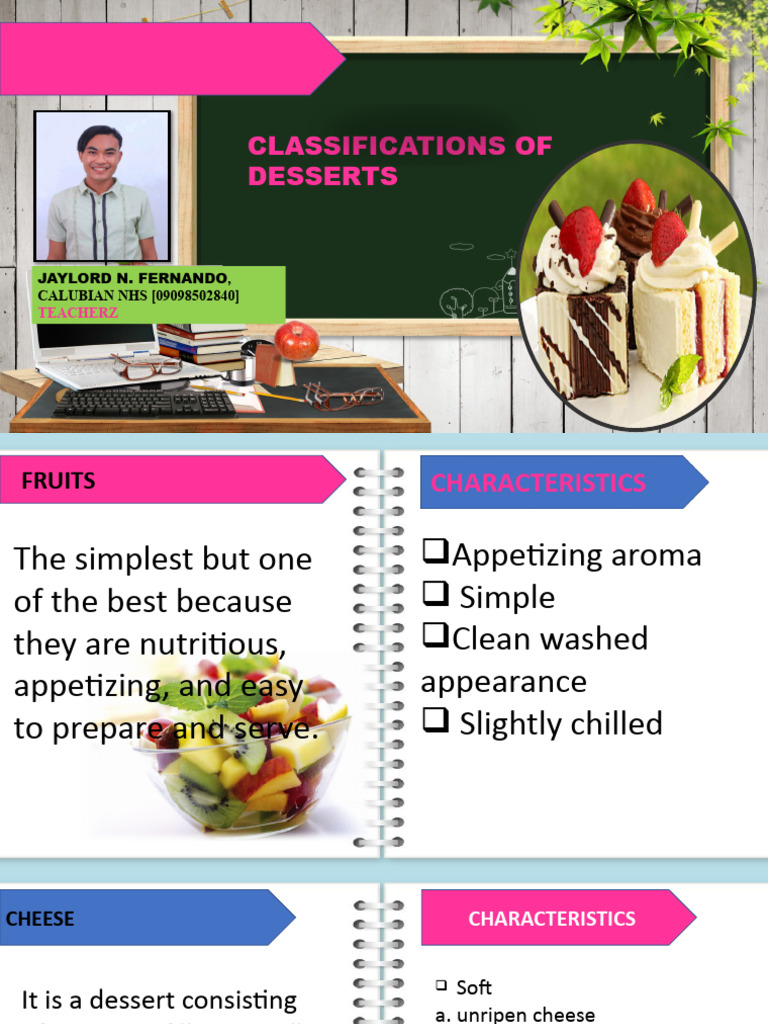 Classifications of Desserts | PDF | Desserts | Custard