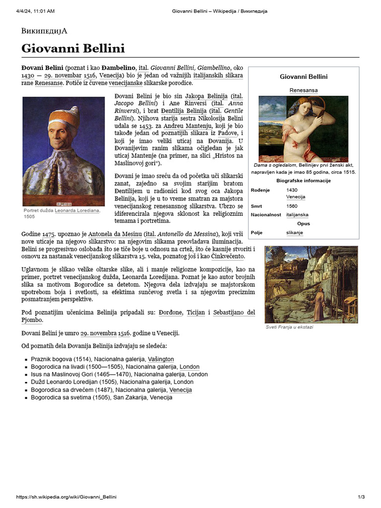 Giovanni Bellini | PDF
