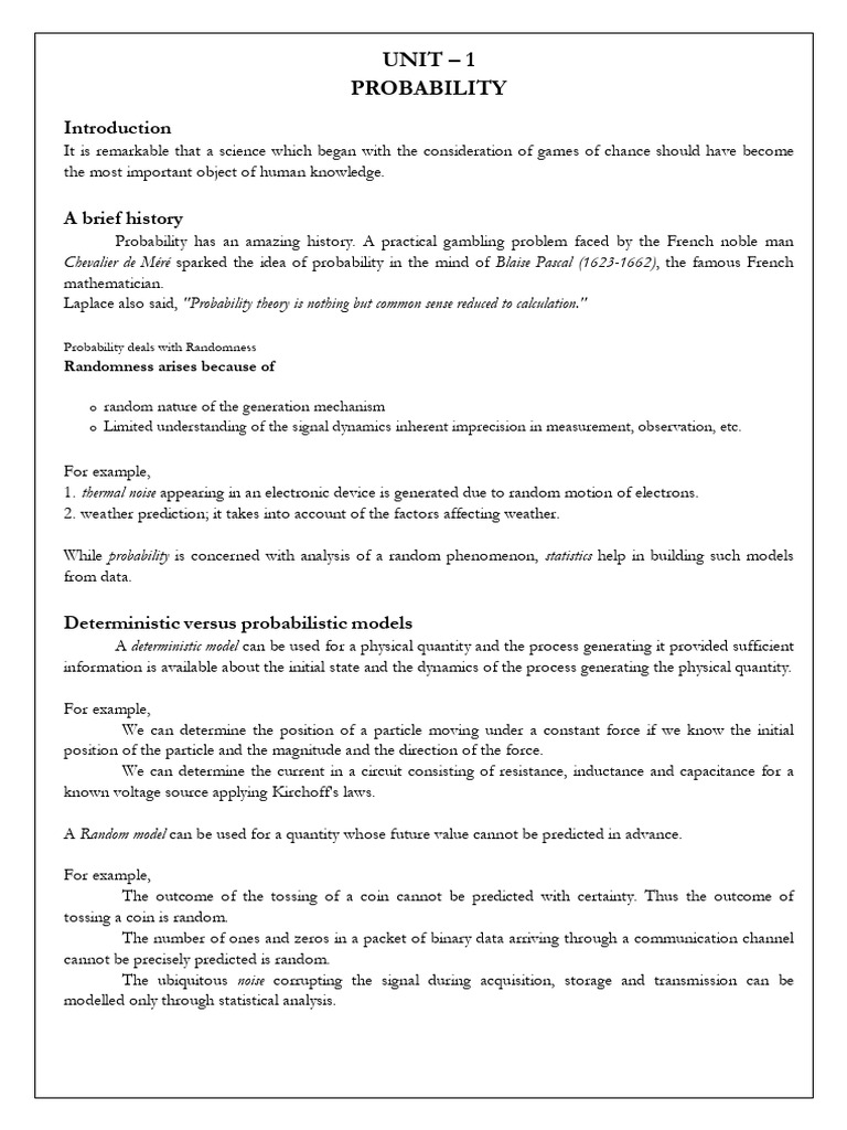 1.1. Probability Concept | PDF | Probability | Randomness