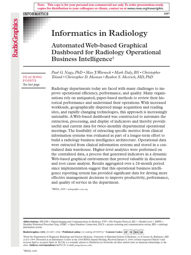Informatics in Radiology Automated Web-based Graph | PDF | Computing | Information Technology