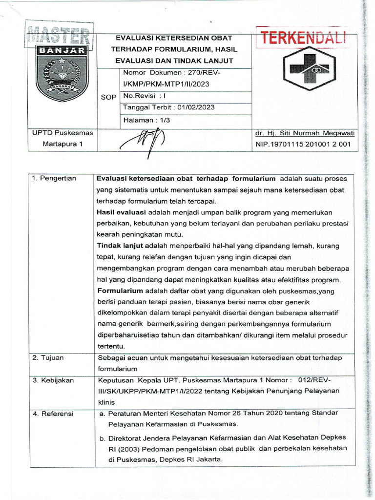 270 Evaluasi Ketersedian Obat THD Formularium Hasil Evaluasi & Tindak ...