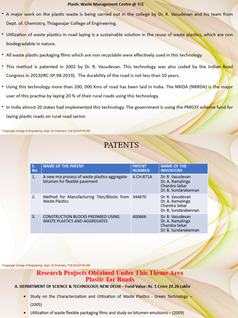 Plastic Waste Management Centre at TCE | PDF | Plastic | Recycling