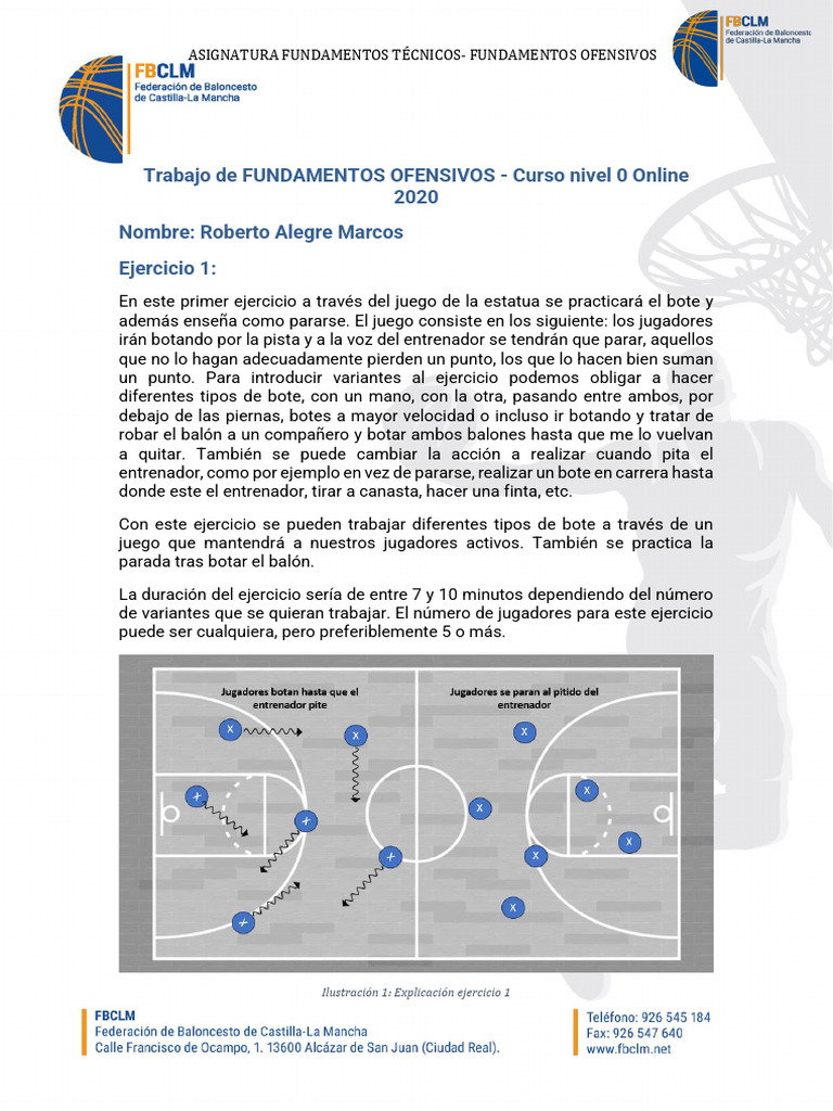 Ejercicios de Bote en Baloncesto Online | PDF | Defensor (Asociación de ...