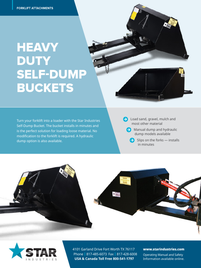 StarIndustries - Forklift Attachments - Self Dump Buckets | PDF ...