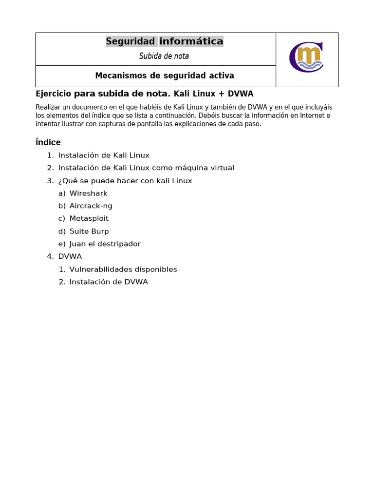 Ejercicio Subida de Nota | PDF