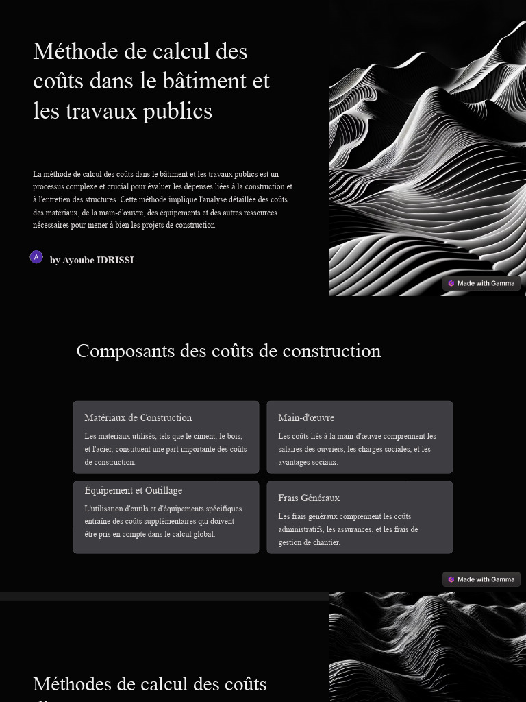 Calcul des Coûts en BTP : Méthodes et Analyse | PDF | Bases de données
