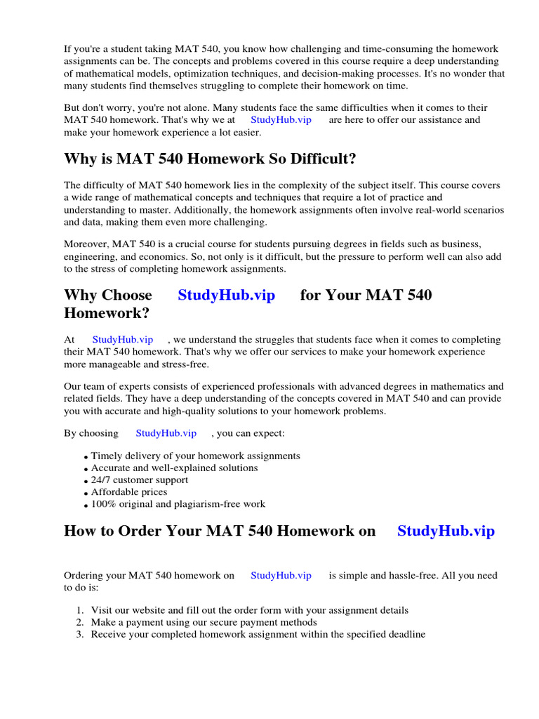 Mat 540 Homework Week 9 | PDF | Subscription Business Model | World Wide Web